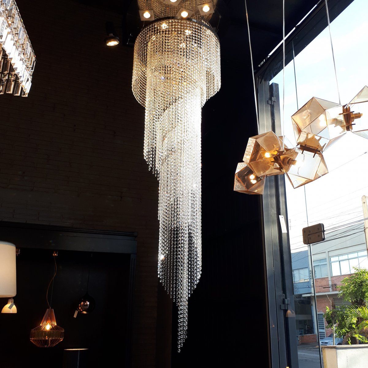 Lustre Cristais em Espiral | Boutique dos Lustres